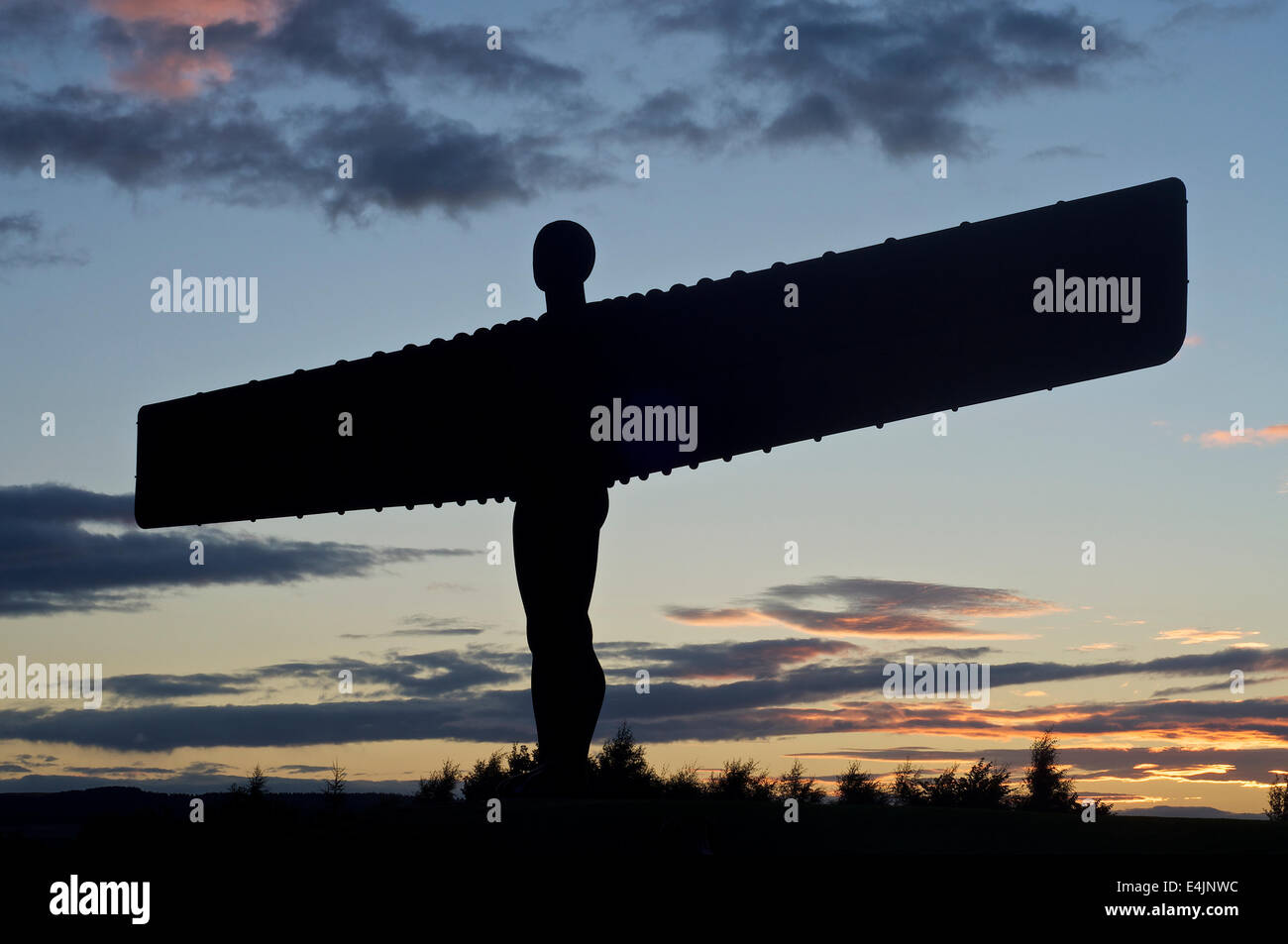 Sunset of the Angel of the North Stock Photo - Alamy