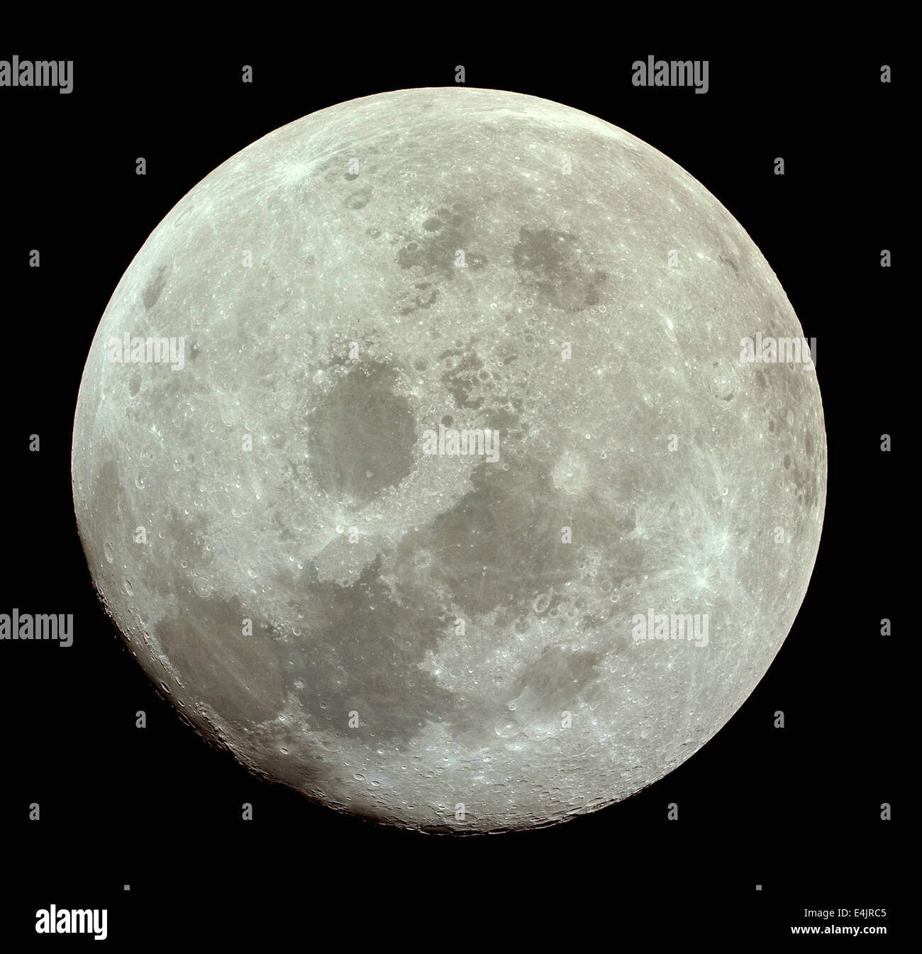 Moon, view of full lunar disc during return trip of Apollo 11 Stock ...