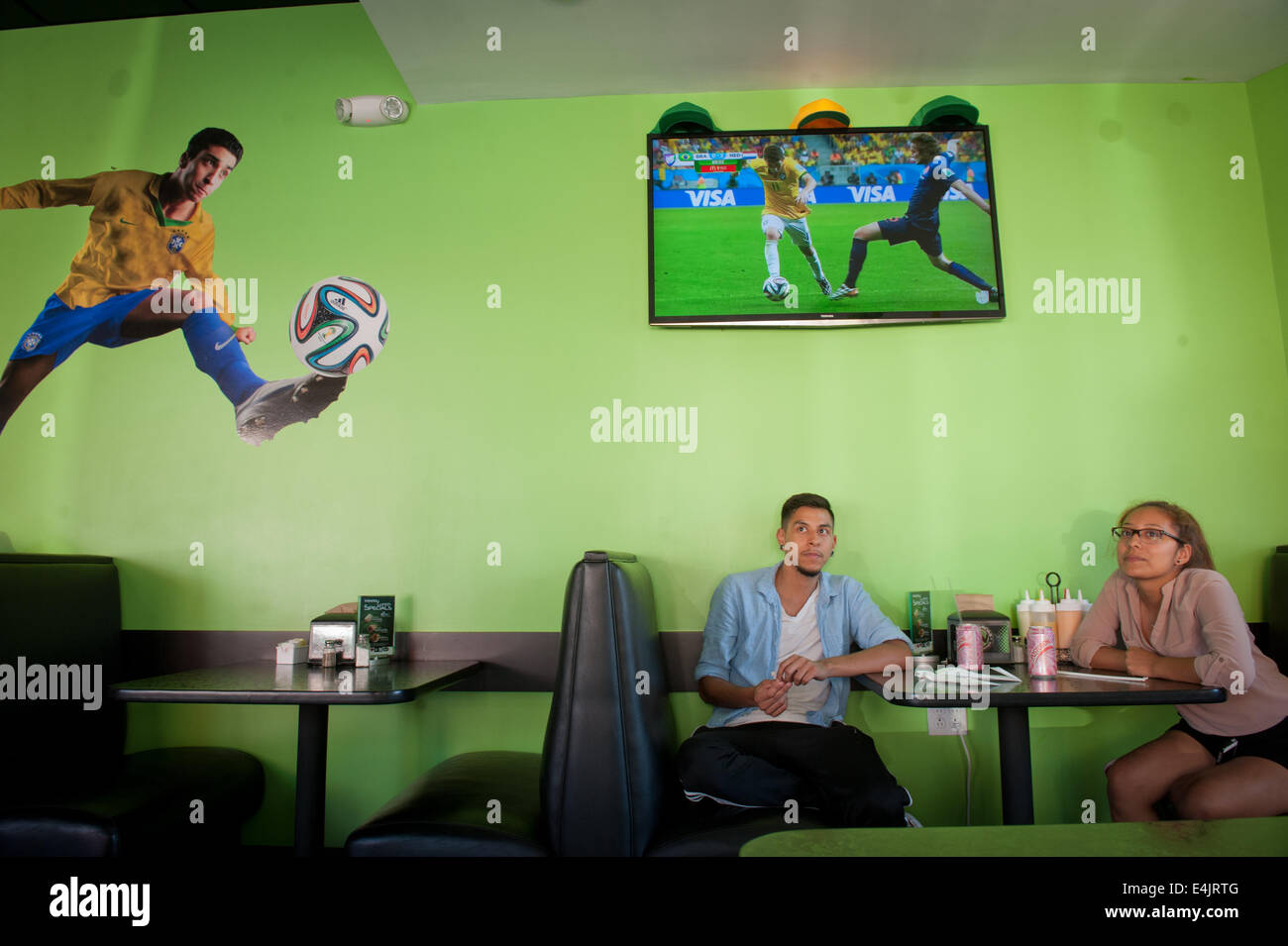 Queens, New York, USA. 12th July, 2014. Los Verdes Restaurant on ...