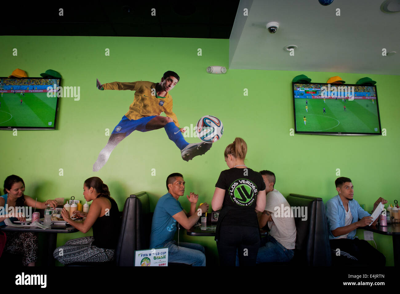 Queens, New York, USA. 12th July, 2014. Los Verdes Restaurant on ...