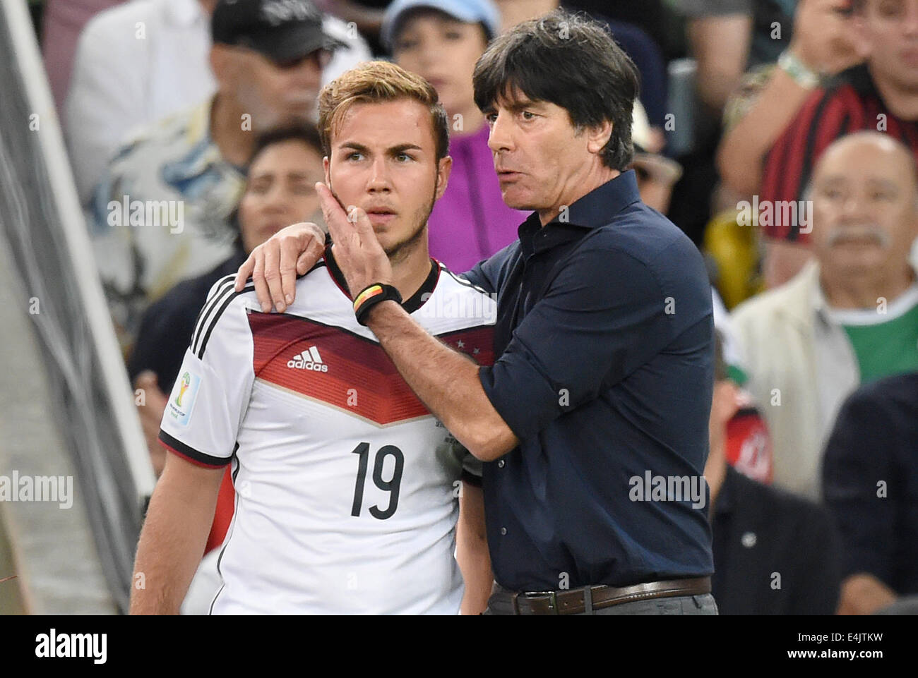 Rio de Janeiro, Brazil. 13th July, 2014. Mario Goetze (L) of Germany ...