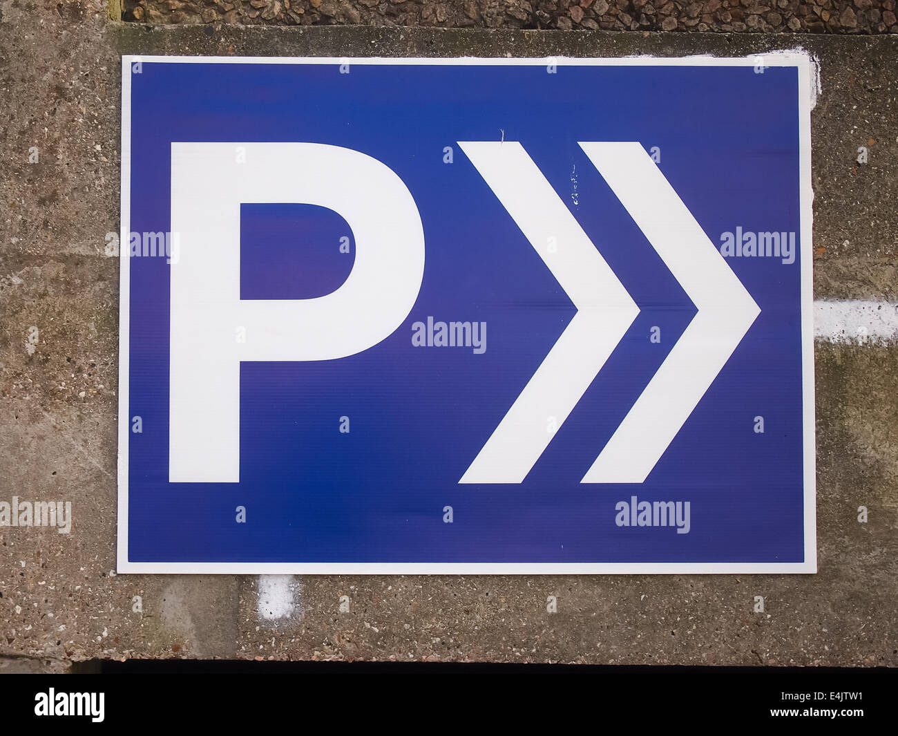 A blue Car Park direction sign Stock Photo - Alamy