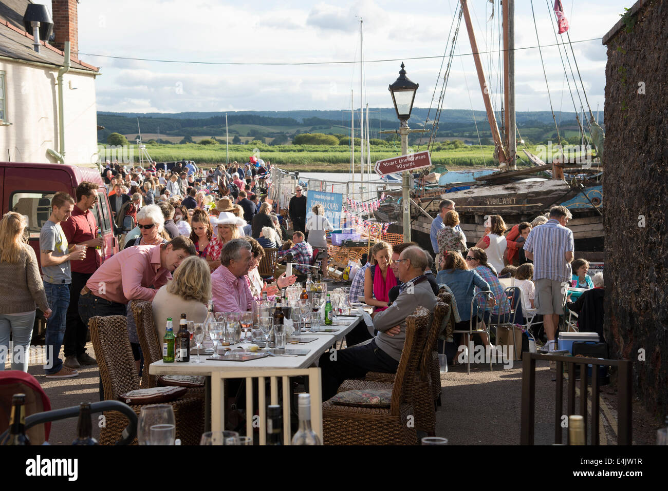 Nello's Longest Table event in Topsham South Devon England UK. Hundreds ...