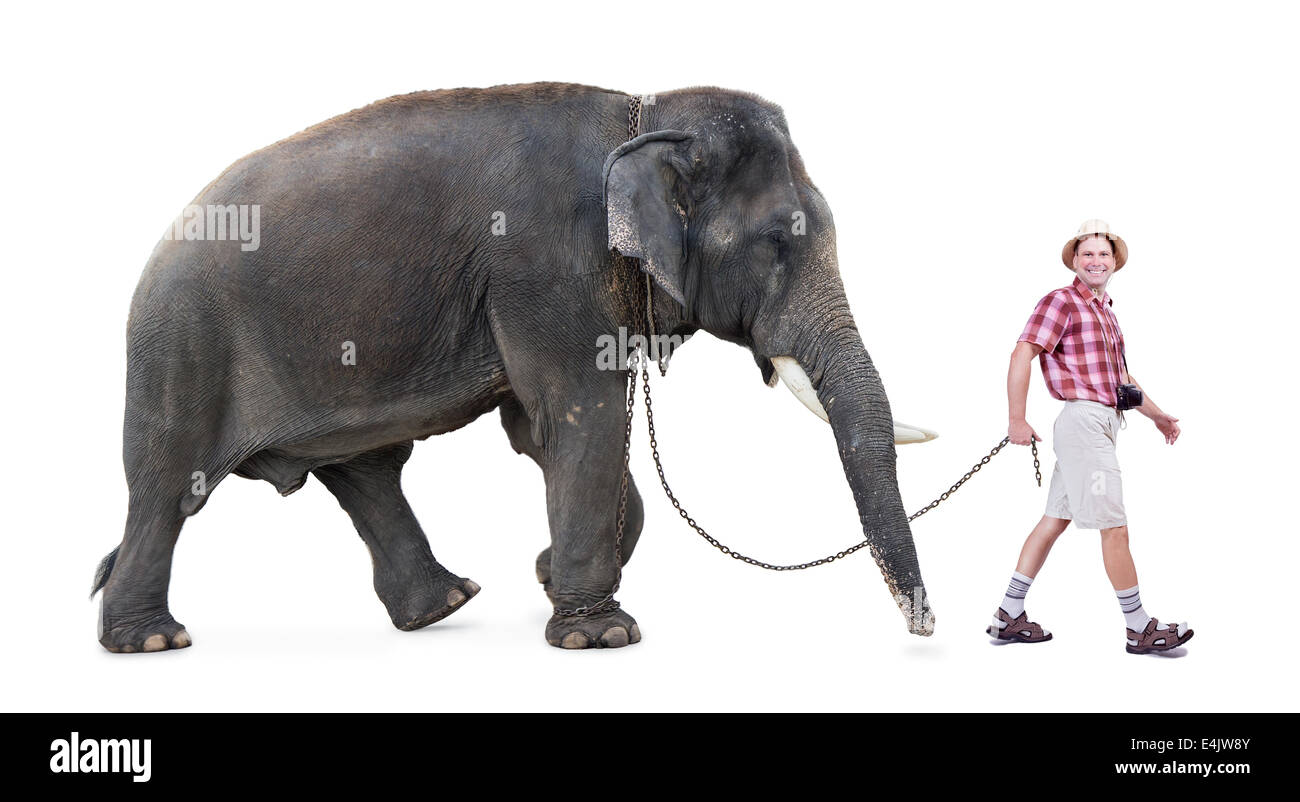 Happy traveler walking on Cut Out Stock Images & Pictures - Alamy