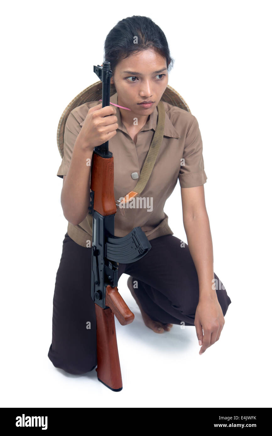 Woman Gun Asian High Resolution Stock Photography and Images - Alamy
