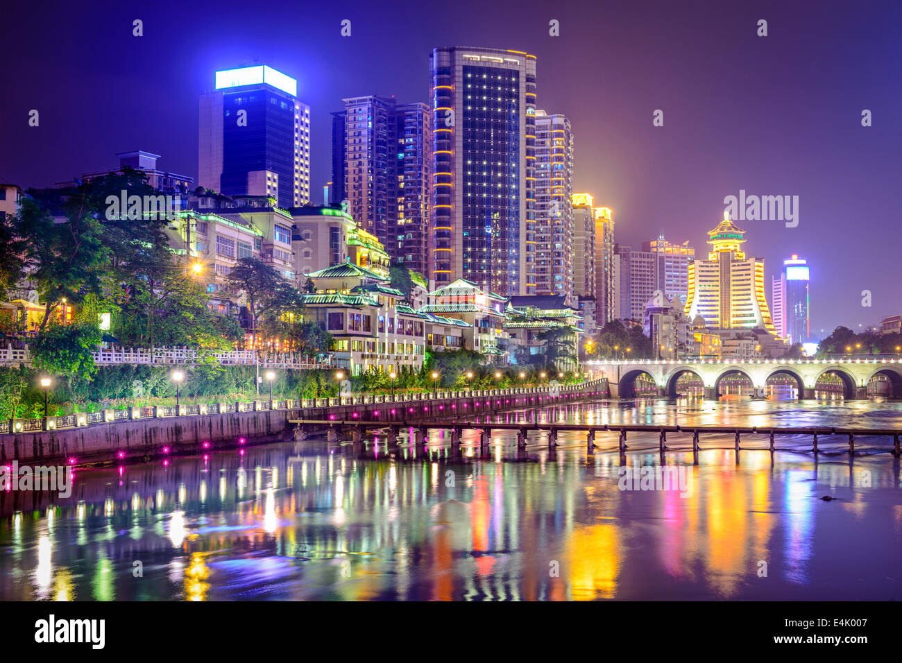 Guiyang, China cityscape on the Nanming River Stock Photo - Alamy