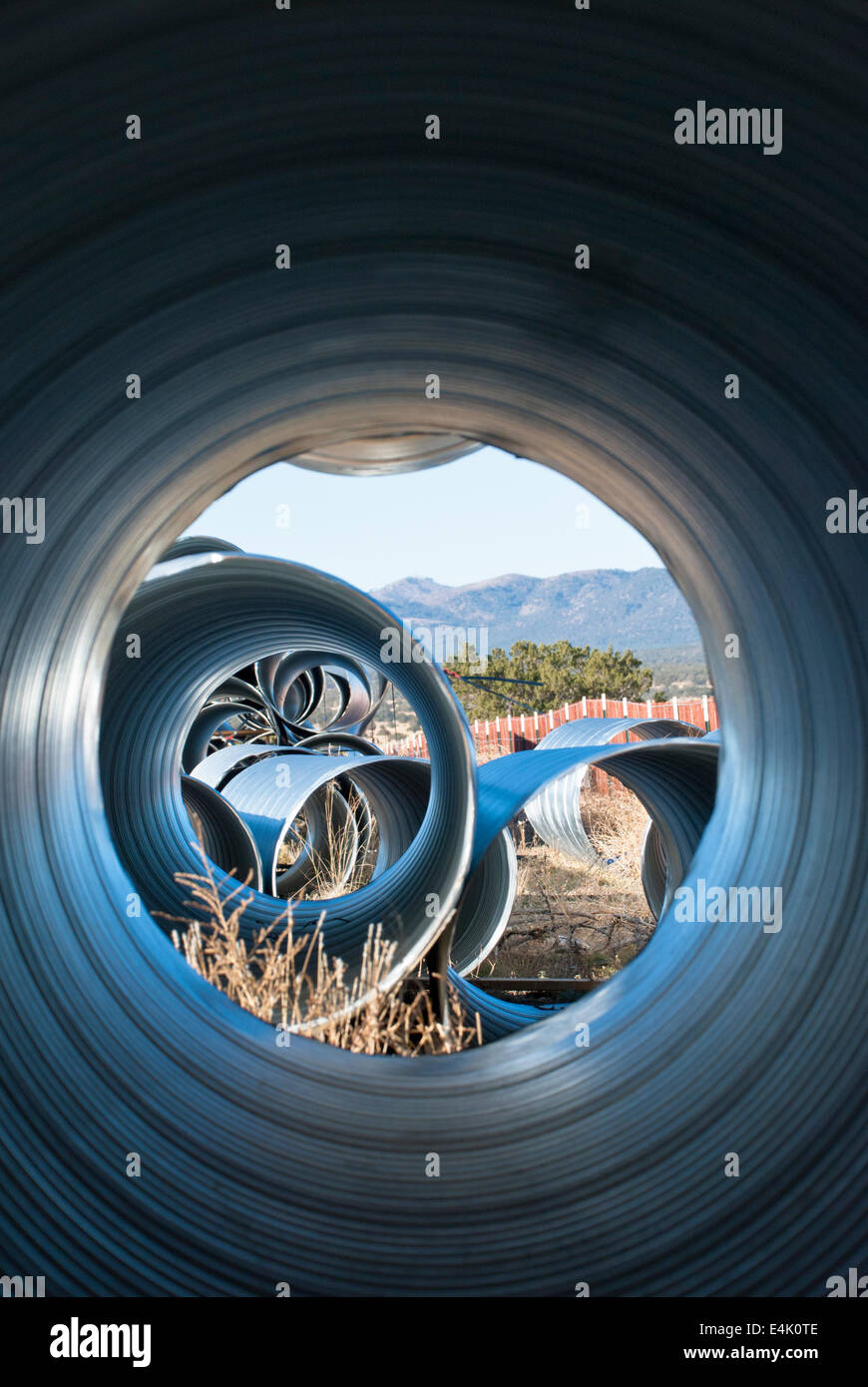 Culverts line the side of Route 54 before construction Stock Photo - Alamy