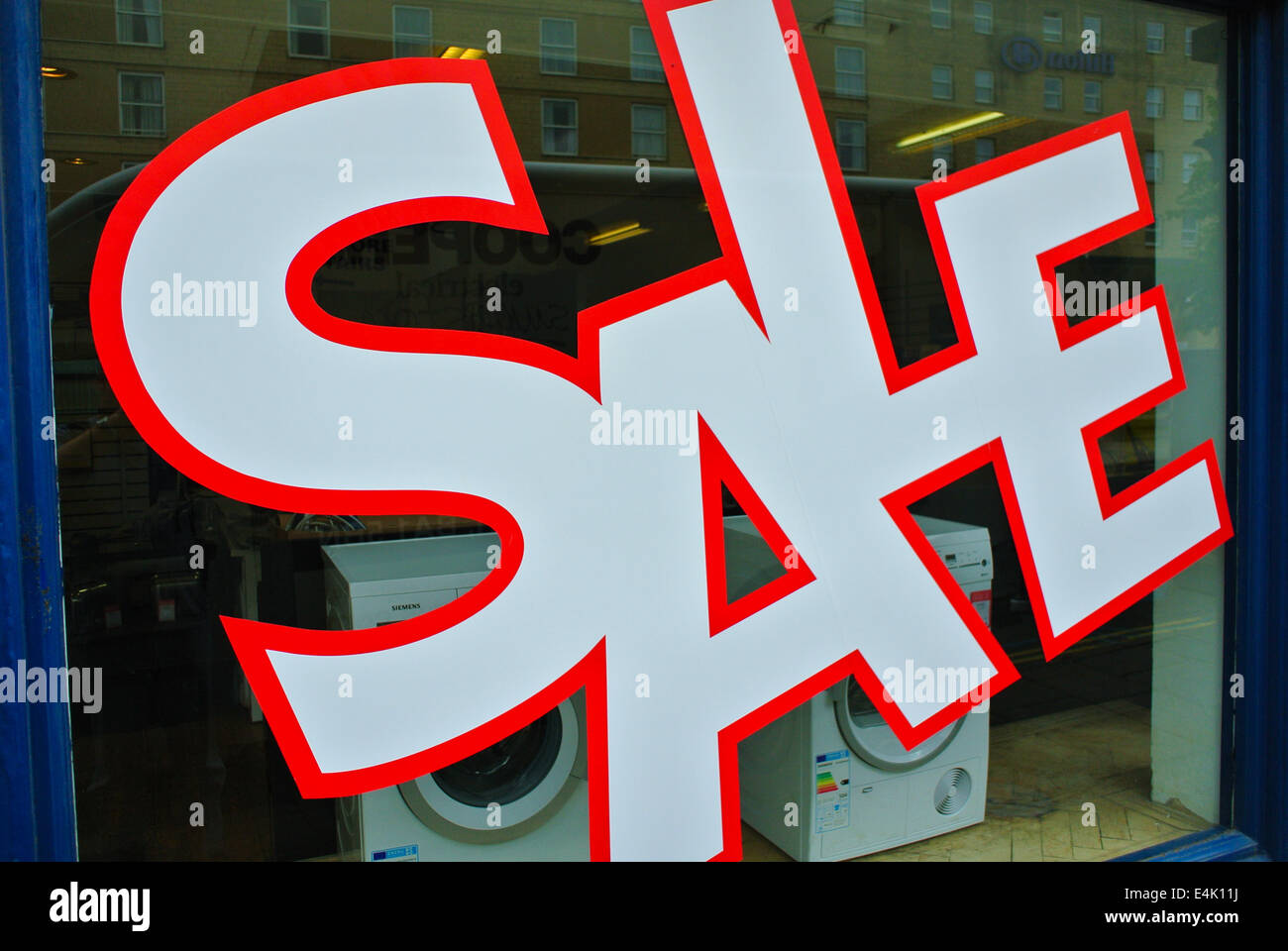 Sale window sign Stock Photo - Alamy
