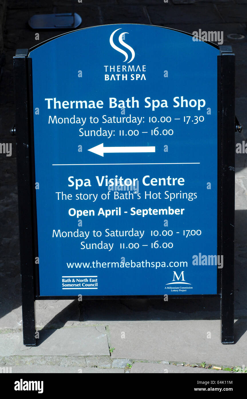 Bath Spa visitor centre sign Stock Photo - Alamy