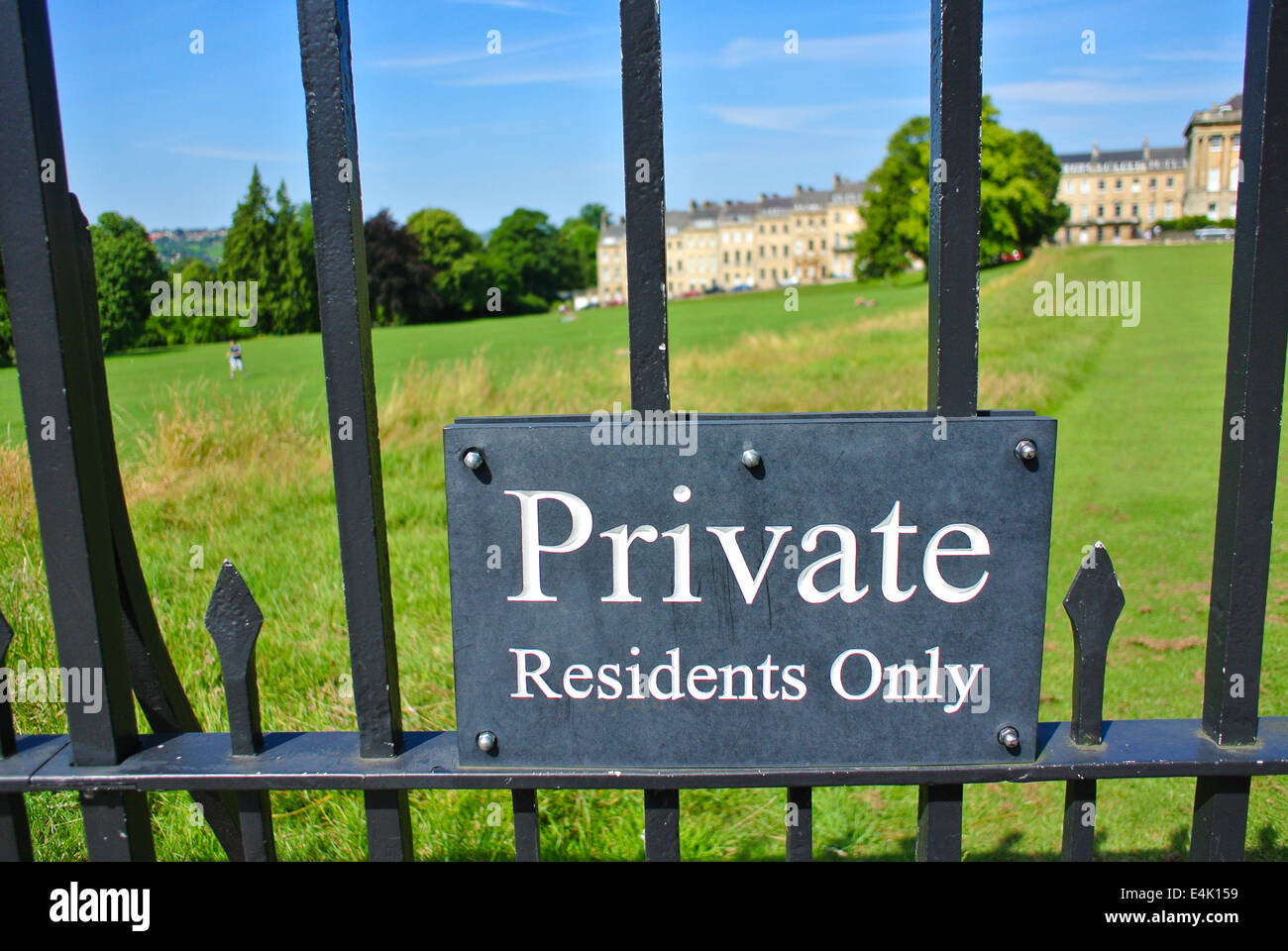 Royal Crescent Bath Private Residents Only sign Stock Photo - Alamy