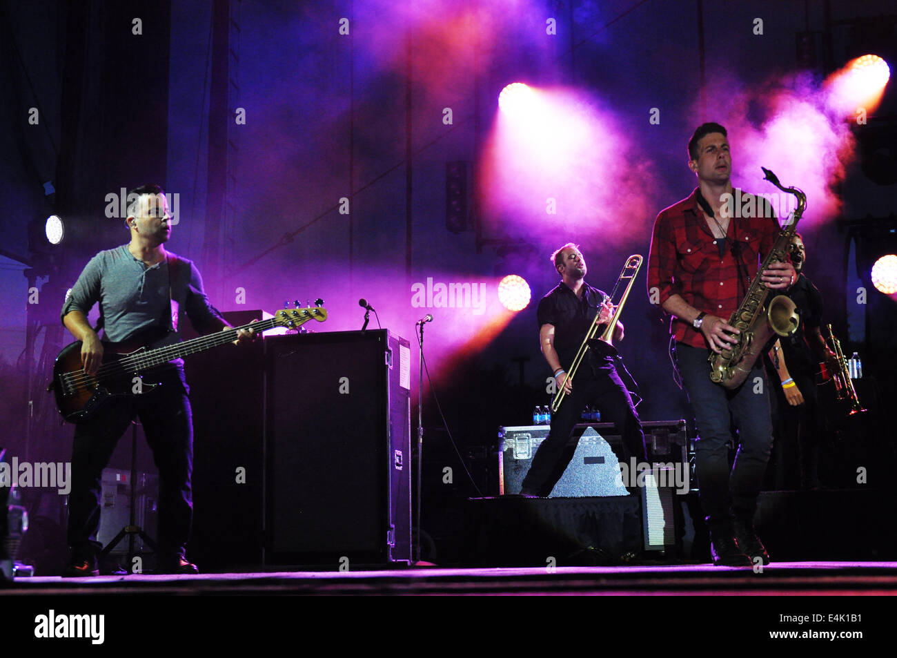 Raleigh, North Carolina, USA. 13th July, 2014. Rock band OAR brings ...