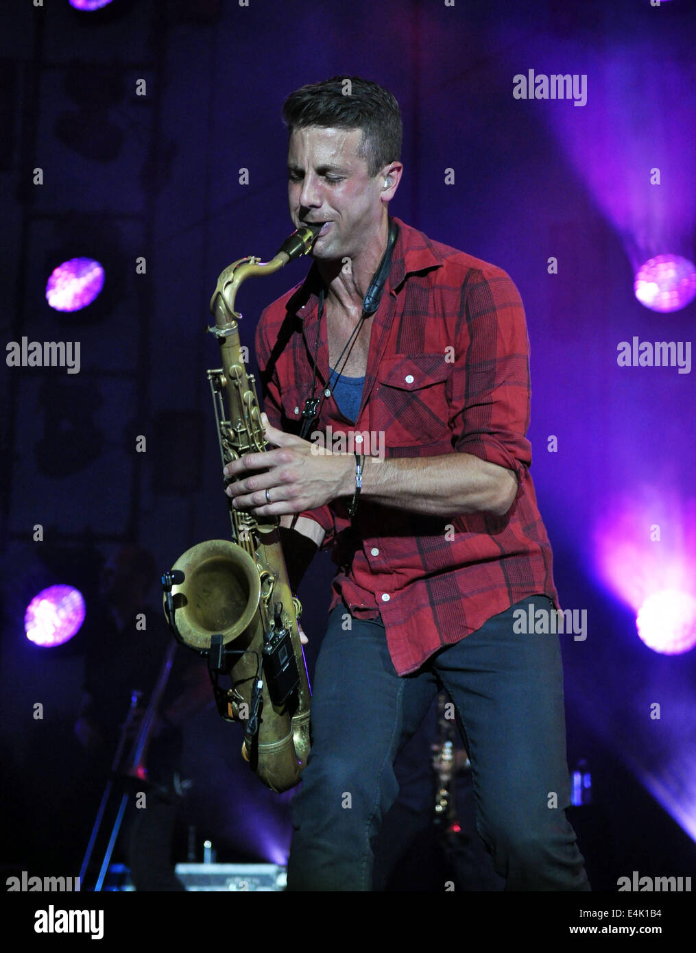 Raleigh, North Carolina, USA. 13th July, 2014. Saxophonist JERRY ...