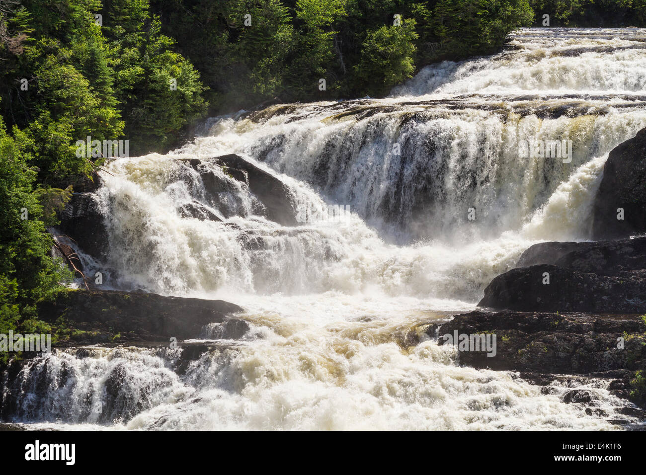 The upper cascades of Baker's Brook Falls in Gros Morne Natrional Park ...