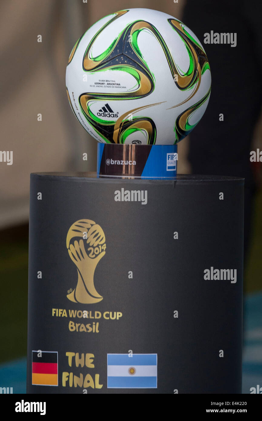 Rio de Janeiro, Brazil. 13th July, 2014. The final match ball Football ...