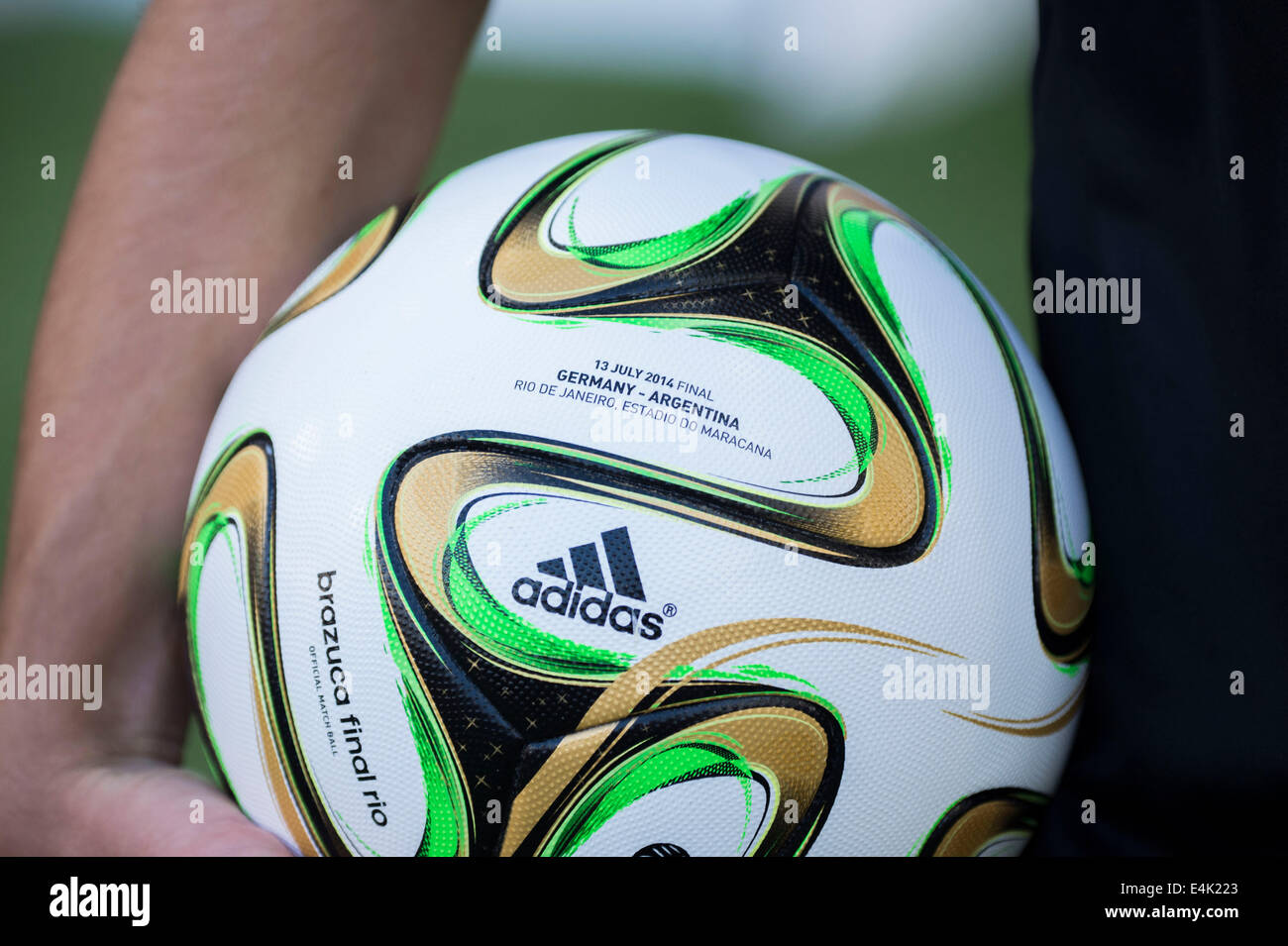 Rio de Janeiro, Brazil. 13th July, 2014. The final match ball Football ...