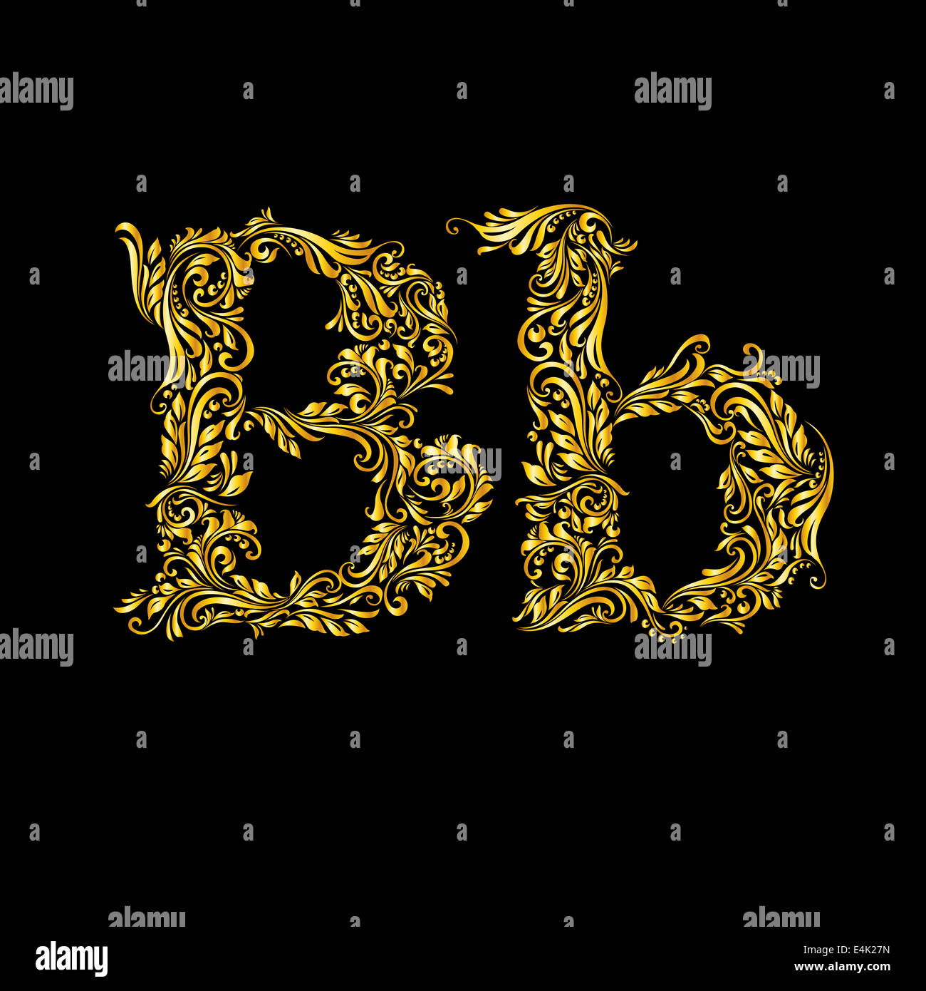The patterned letter B on the black background Stock Photo - Alamy