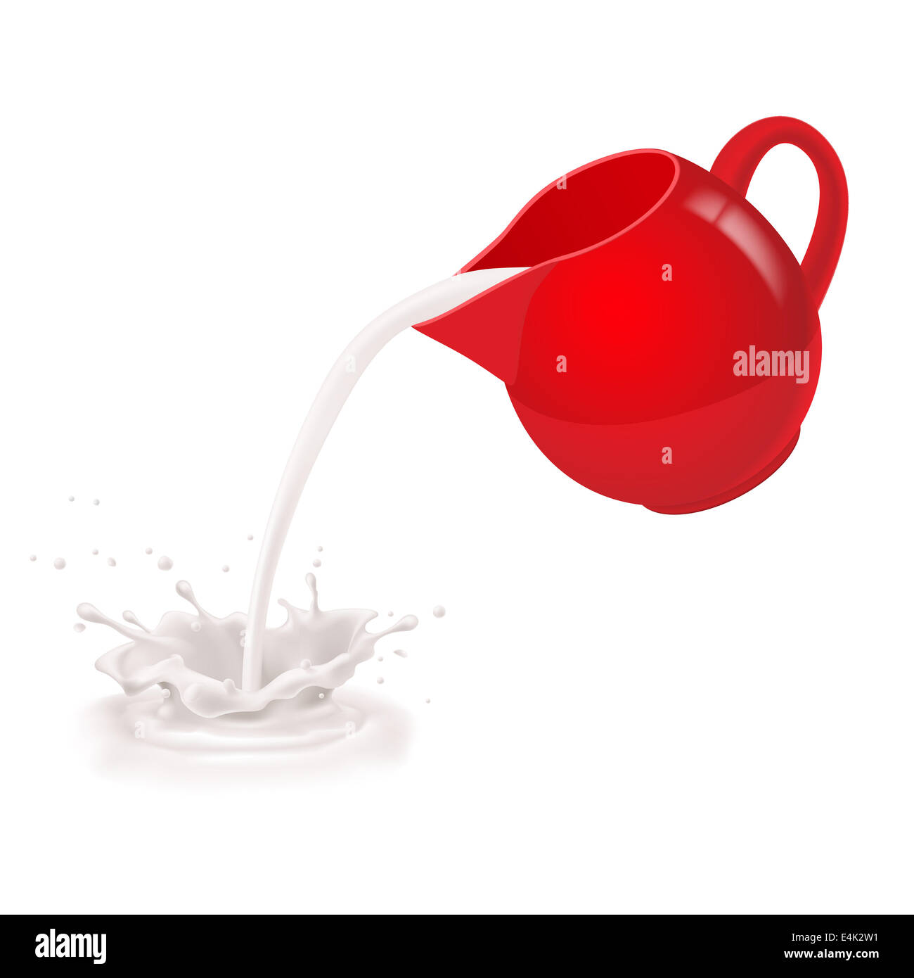 Milk being poured from a red jug Stock Photo - Alamy