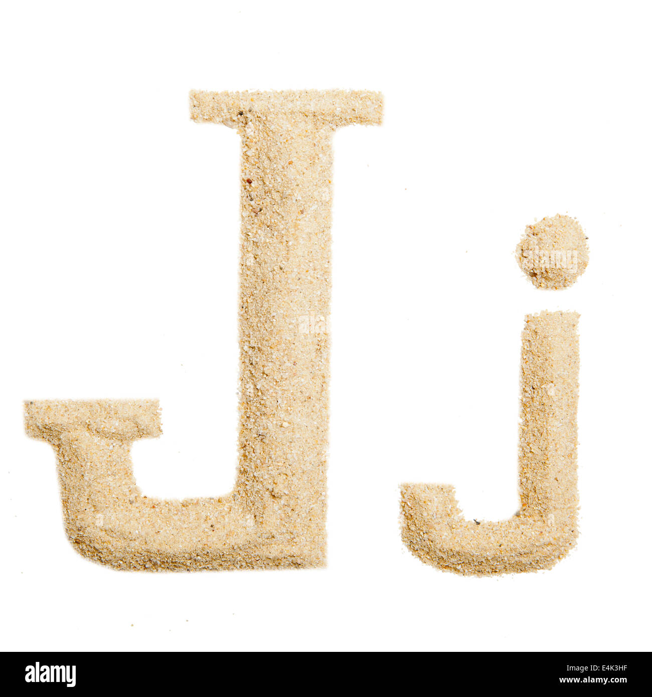 sand alphabet isolated J Stock Photo - Alamy