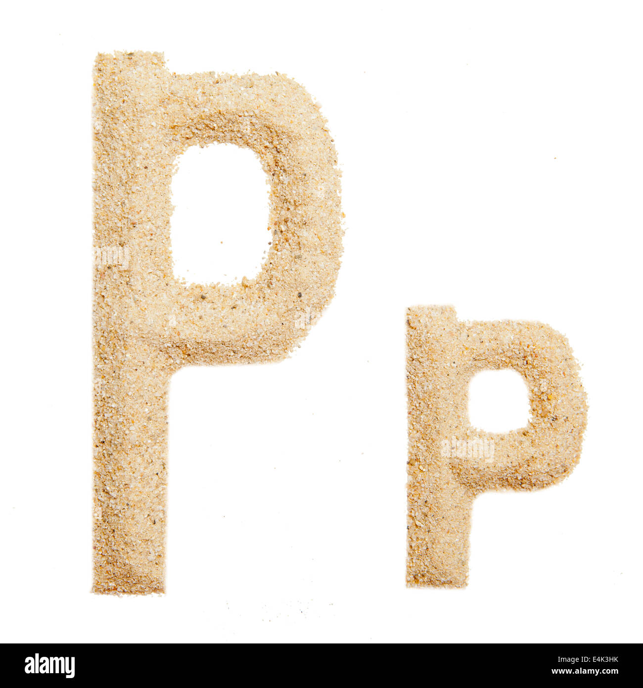 sand alphabet isolated P Stock Photo - Alamy