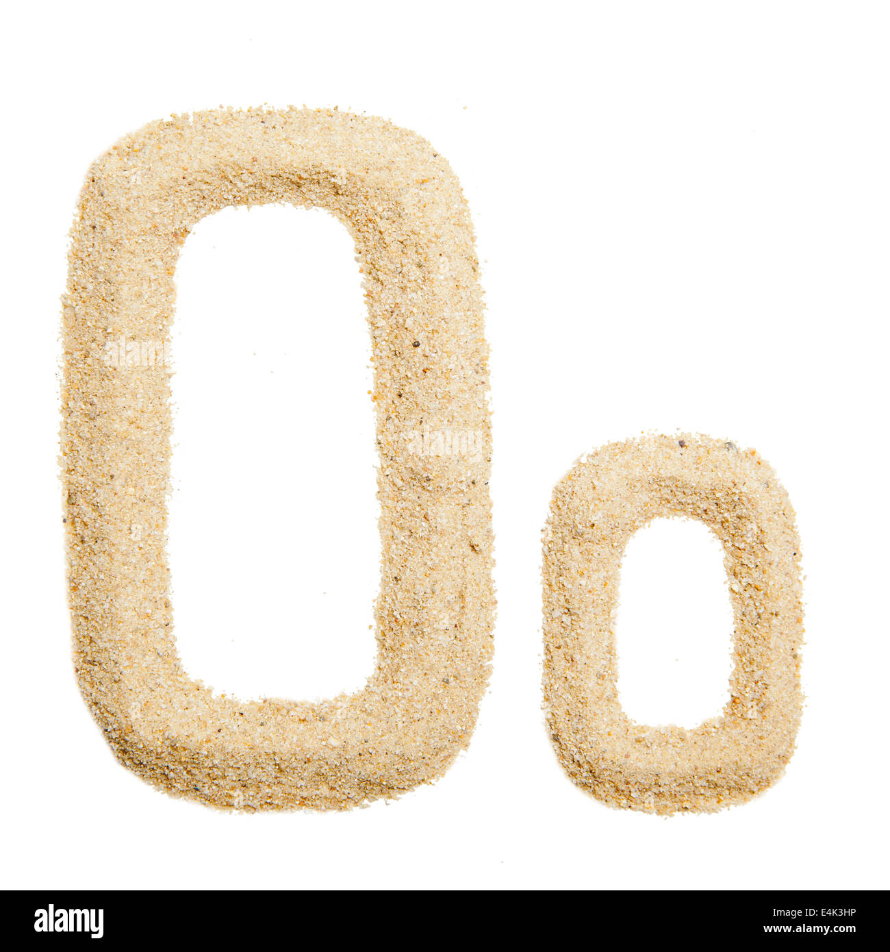 sand alphabet isolated O Stock Photo - Alamy