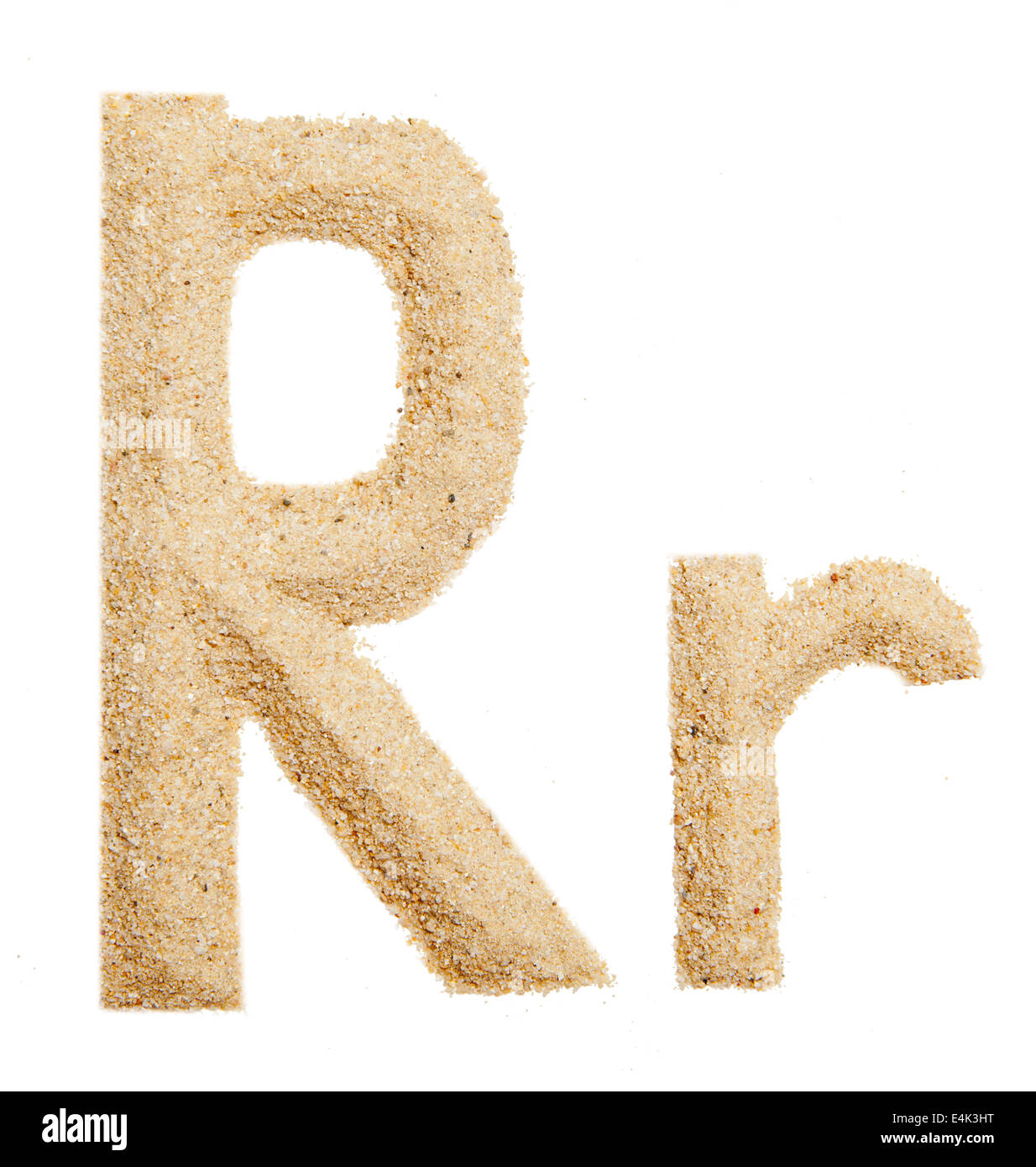 sand alphabet isolated R Stock Photo - Alamy
