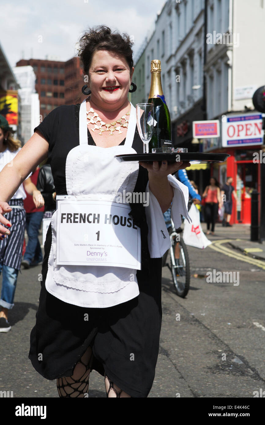 Waiters Race: Soho, London, UK. "The French House" street waiter ...