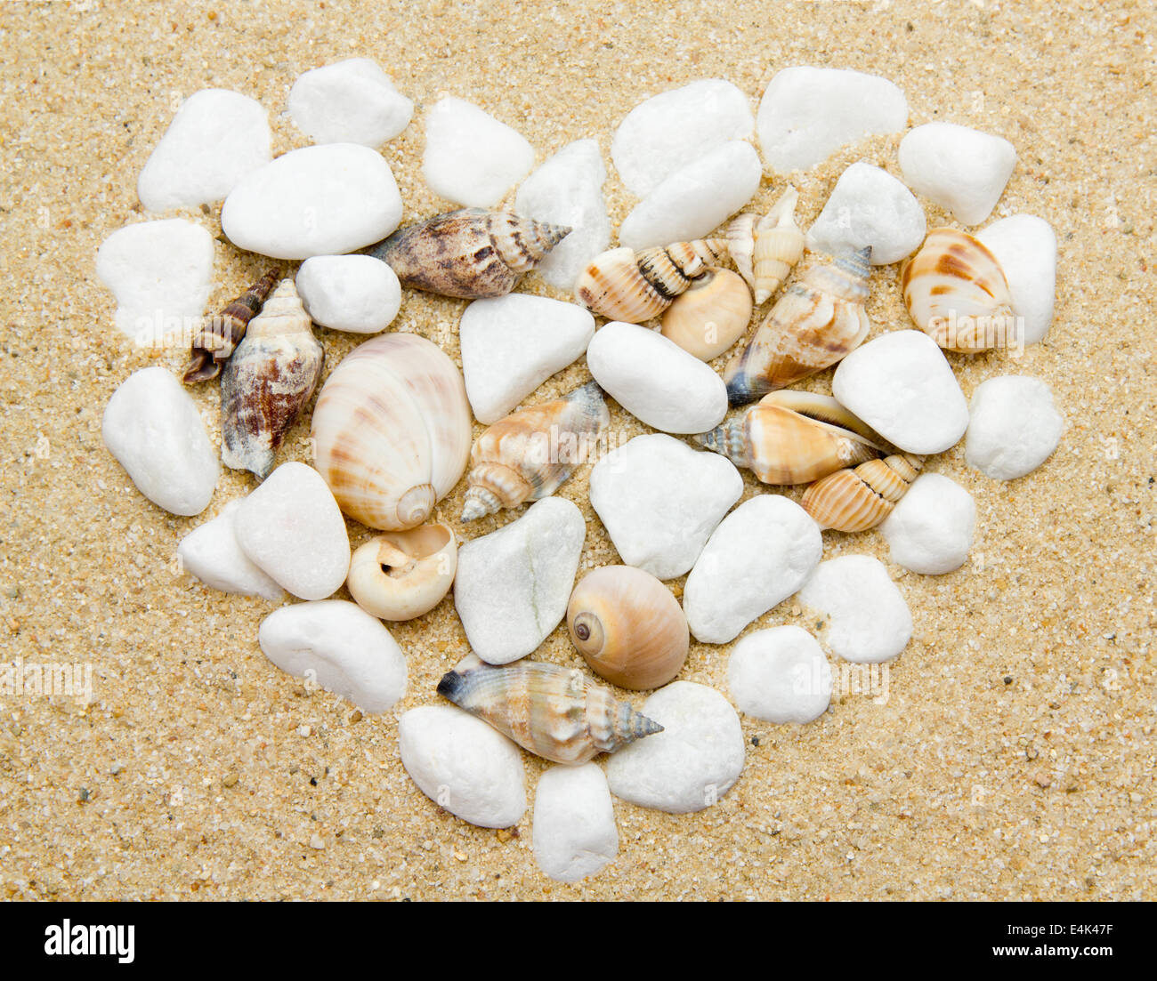 Heart made shells on beach hi-res stock photography and images - Alamy