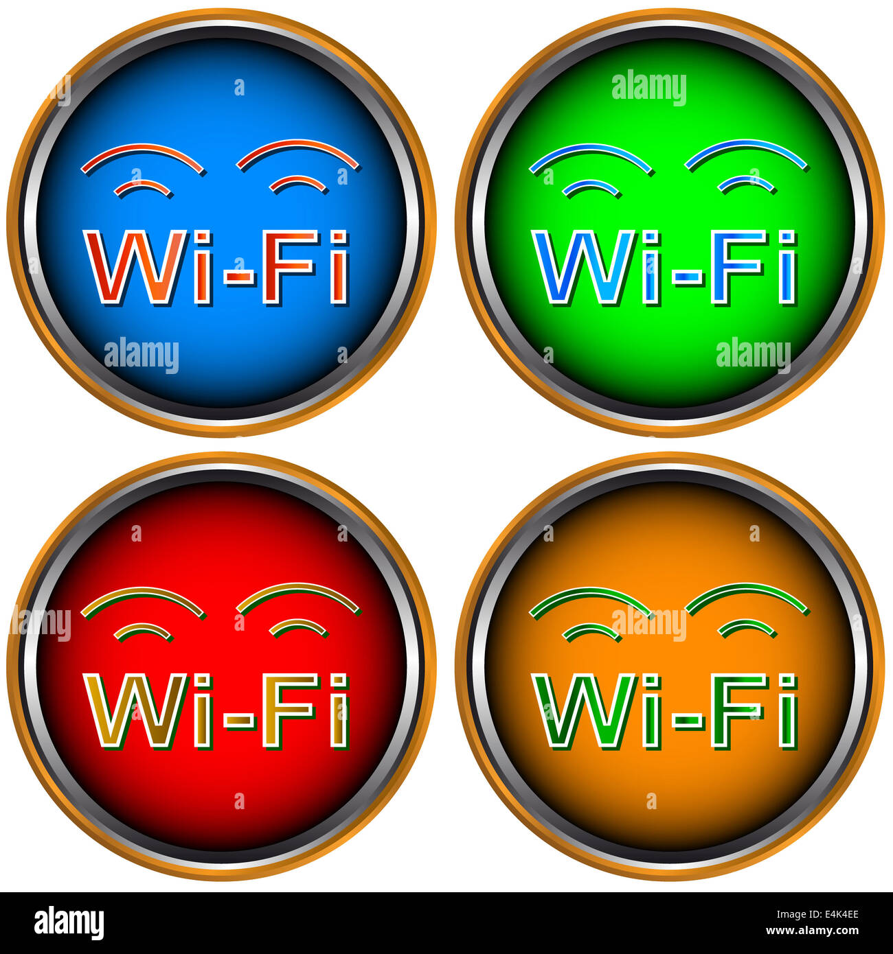 Four Wi-Fi icons Stock Photo - Alamy