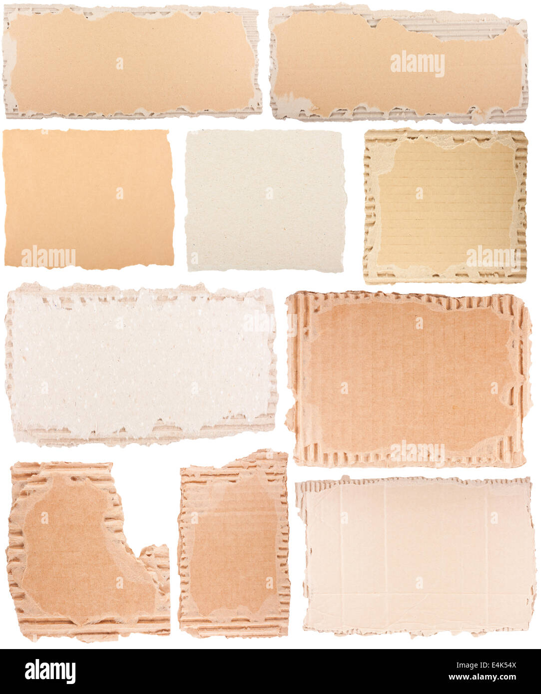 Collection of a different cardboard pieces Stock Photo - Alamy