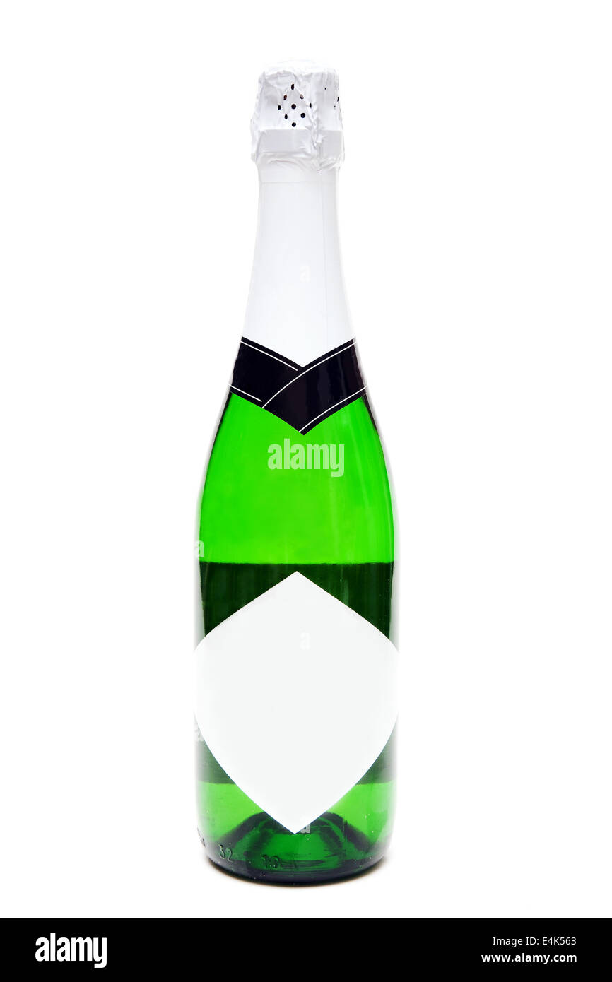 Green bottle of champagne Stock Photo - Alamy