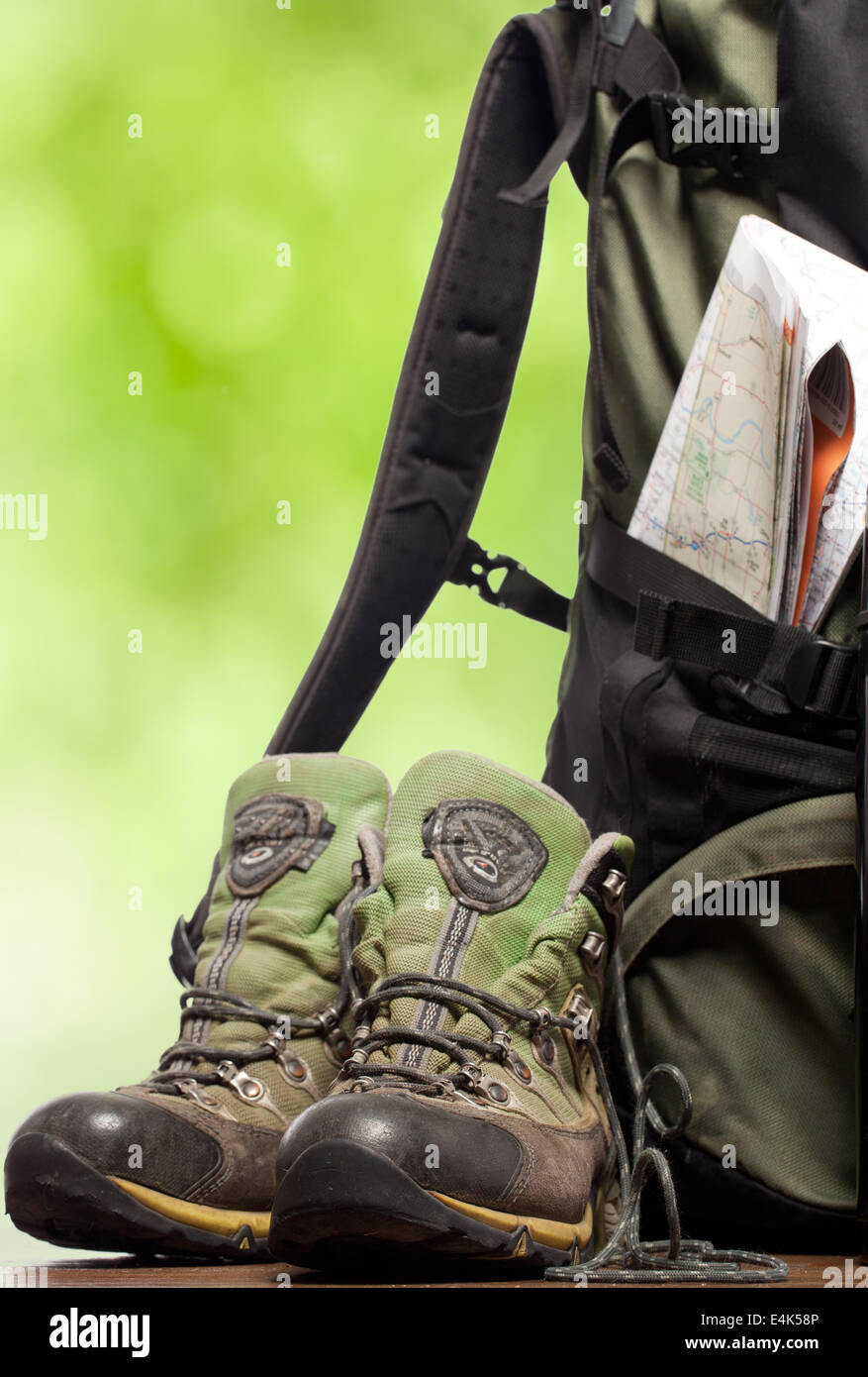backpack and shoes backpackers Stock Photo - Alamy