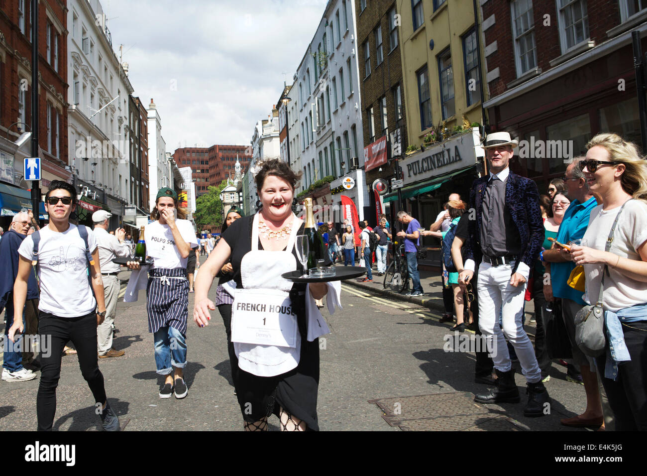 Waiters Race: Soho, London, UK. Street Waiter Stock Photo - Alamy