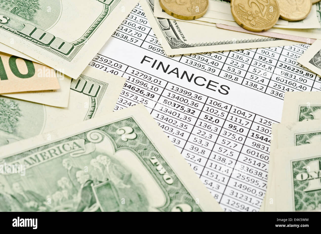 Money and chart Stock Photo - Alamy
