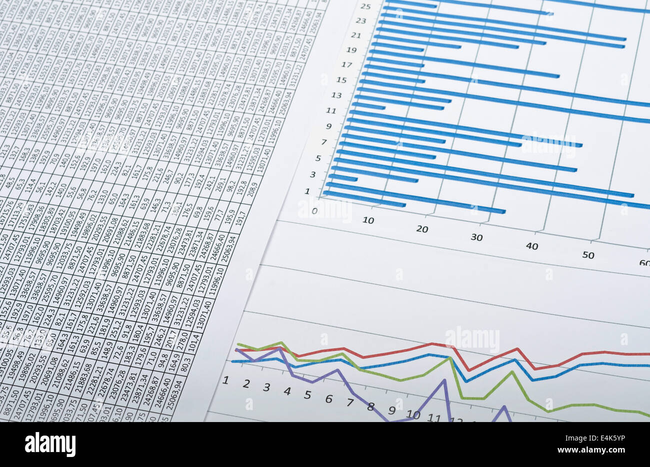 Blue chart and numbers Stock Photo - Alamy