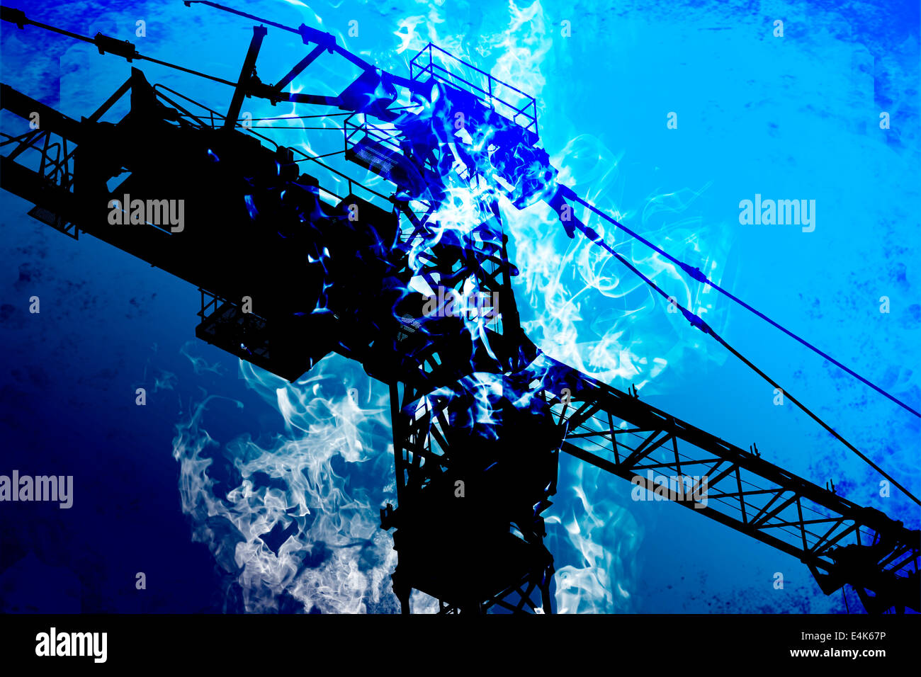 Crane,construction tower, illustration with vivid colors Stock Photo ...