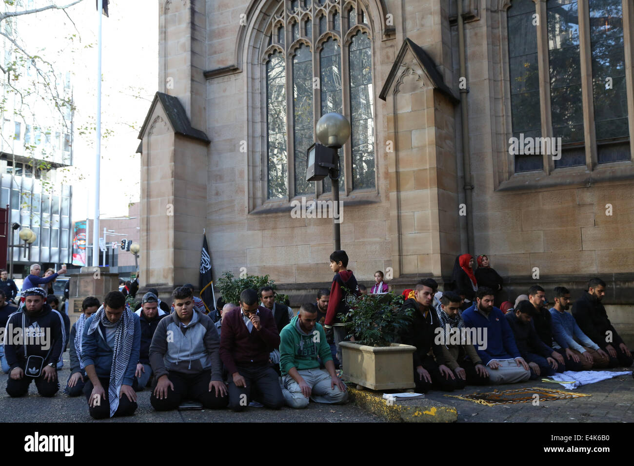 Sydney, NSW, Australia. 13 July 2014. Muslims pray during the month of ...