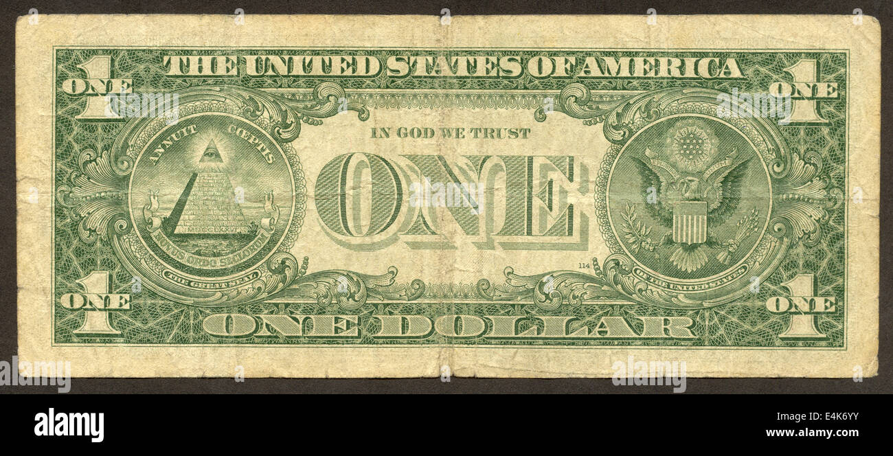 One dollars the back side Stock Photo - Alamy