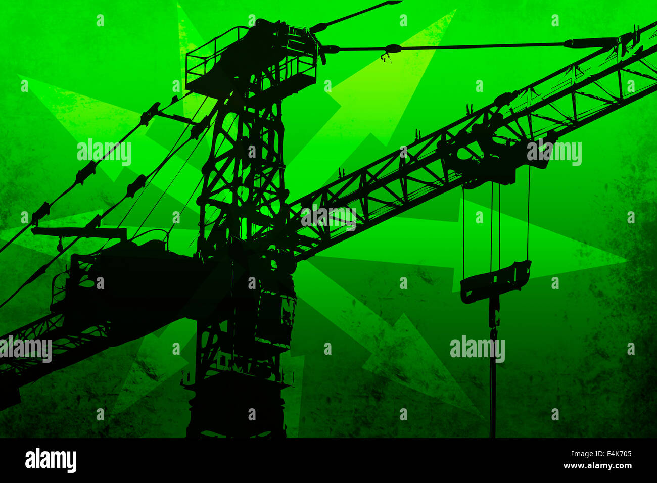 Crane,construction tower, illustration with vivid colors Stock Photo ...