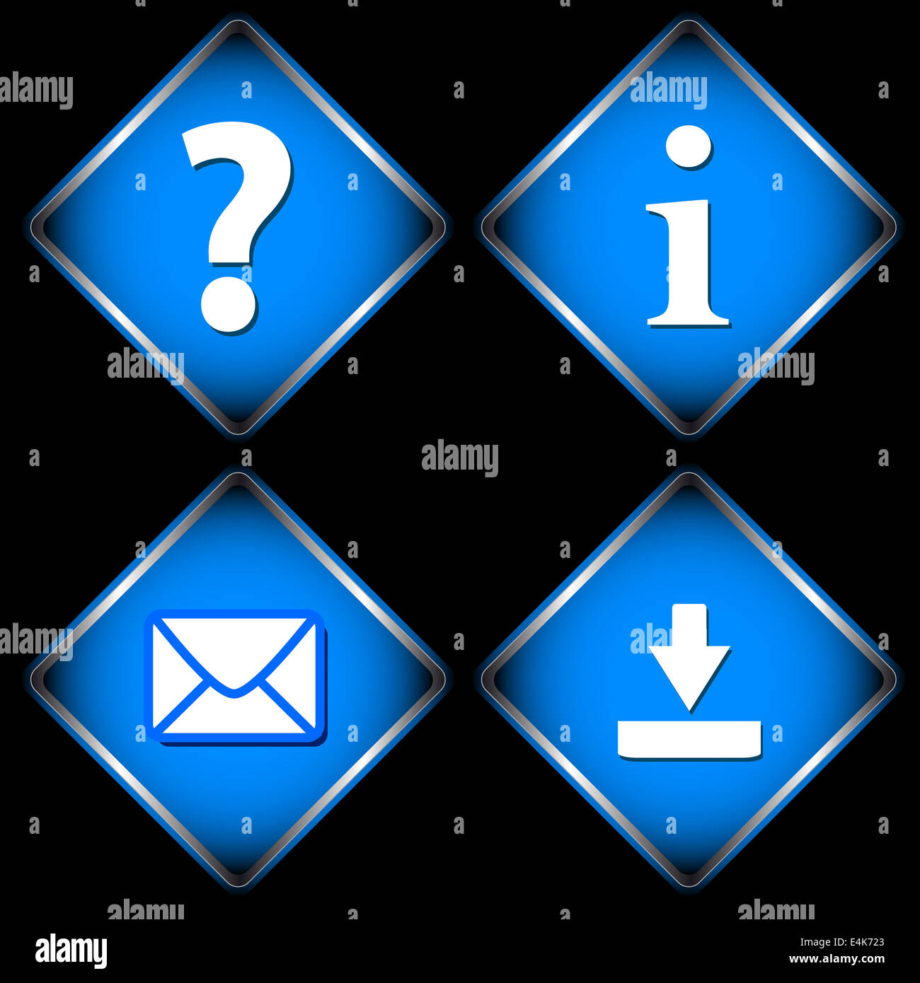 Four blue web icons Stock Photo - Alamy