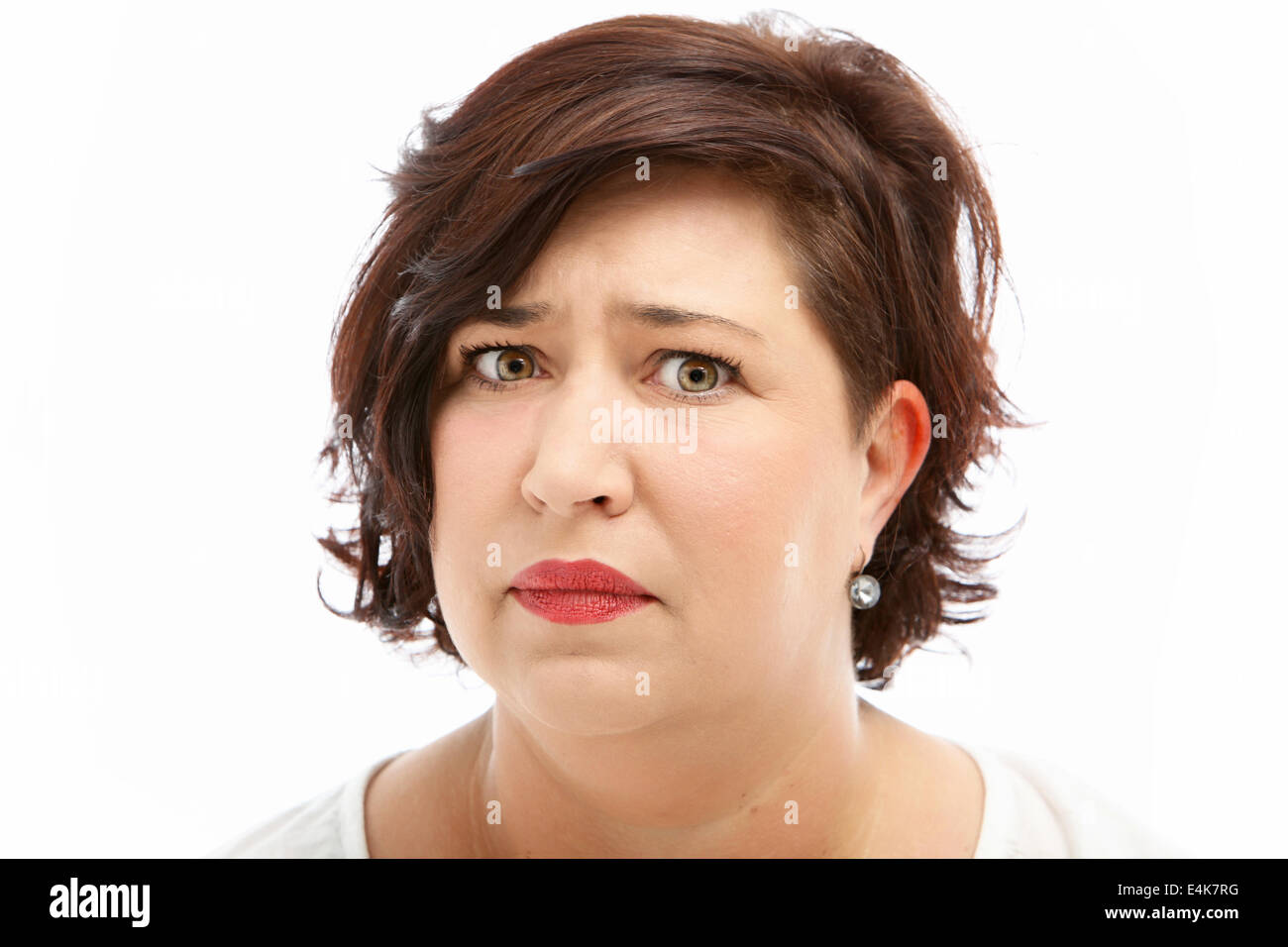 Anxious worried woman Stock Photo - Alamy