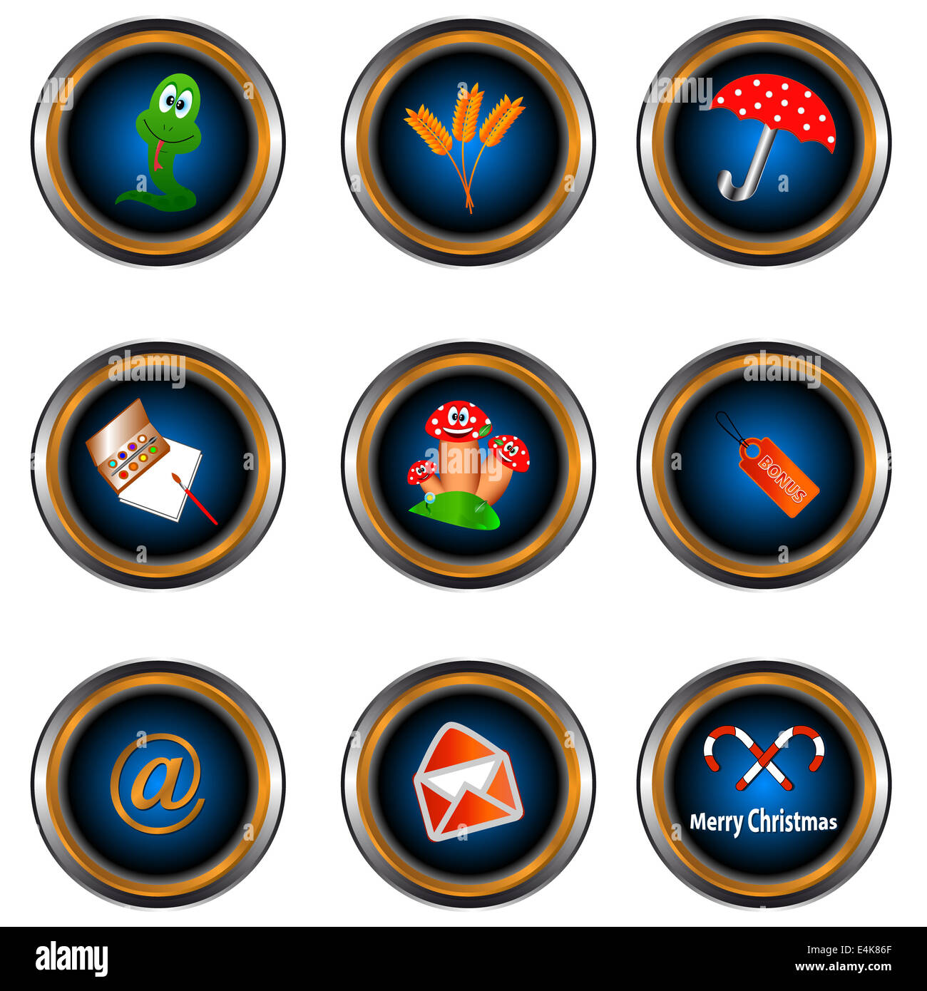 Nine unique icons Stock Photo - Alamy