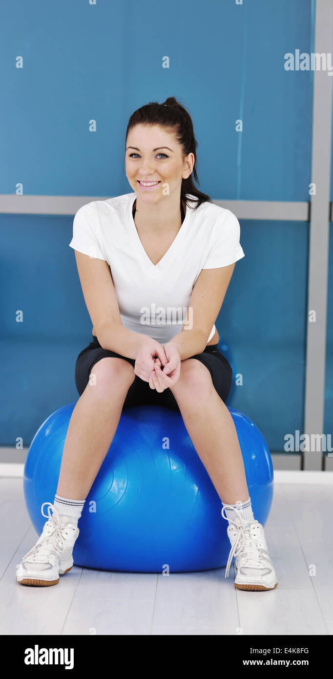 woman fitness workout with weights Stock Photo - Alamy