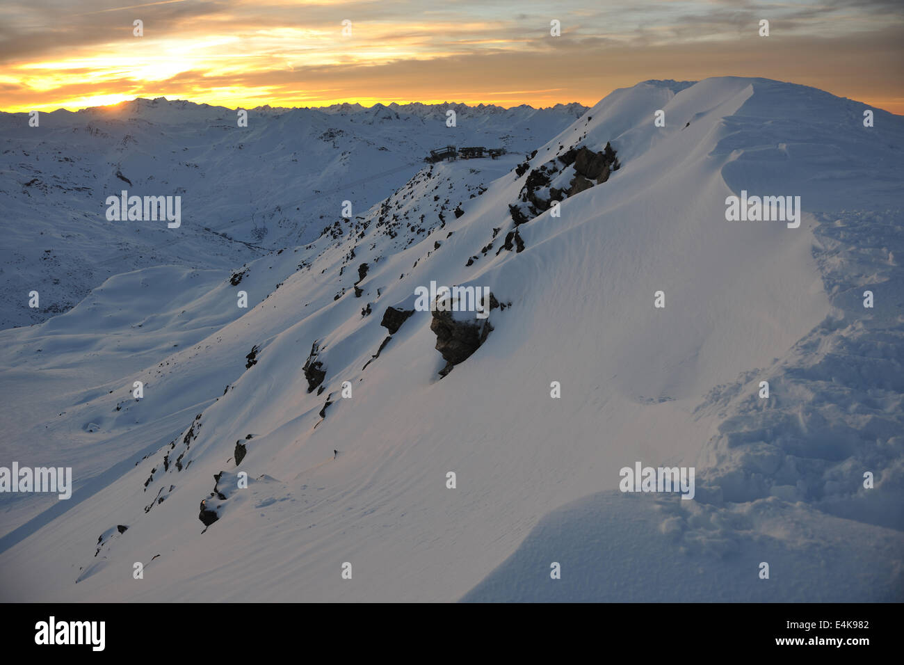 mountain snow sunset Stock Photo - Alamy