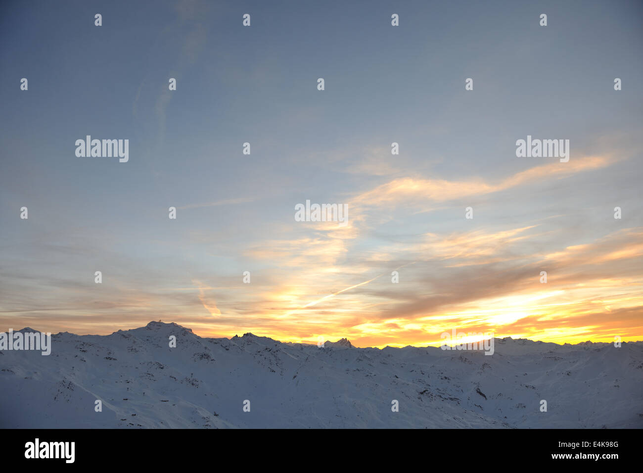mountain snow sunset Stock Photo - Alamy