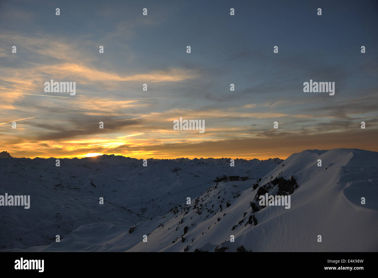 mountain snow sunset Stock Photo - Alamy