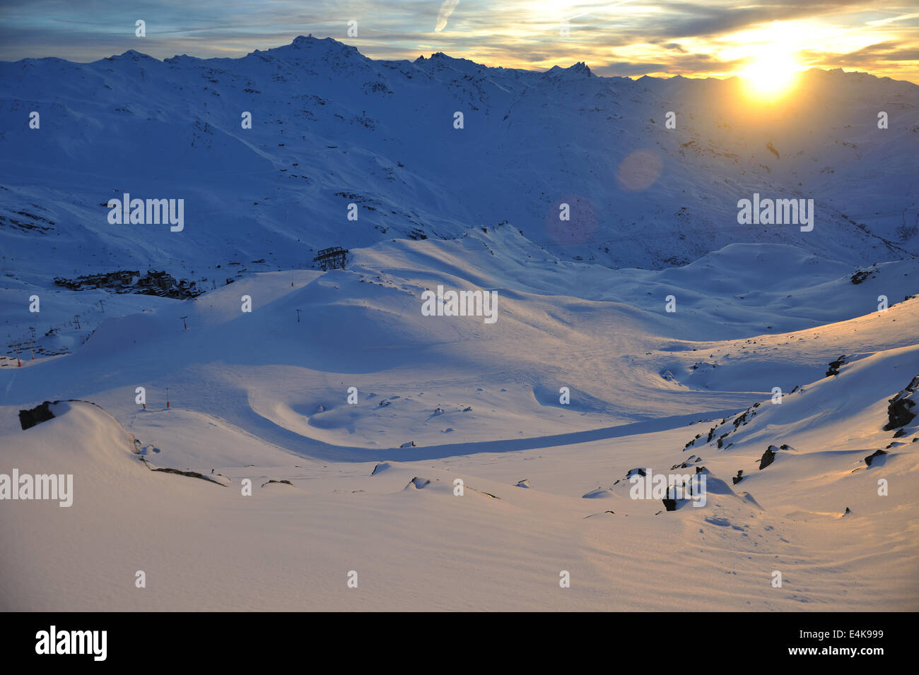 mountain snow sunset Stock Photo - Alamy