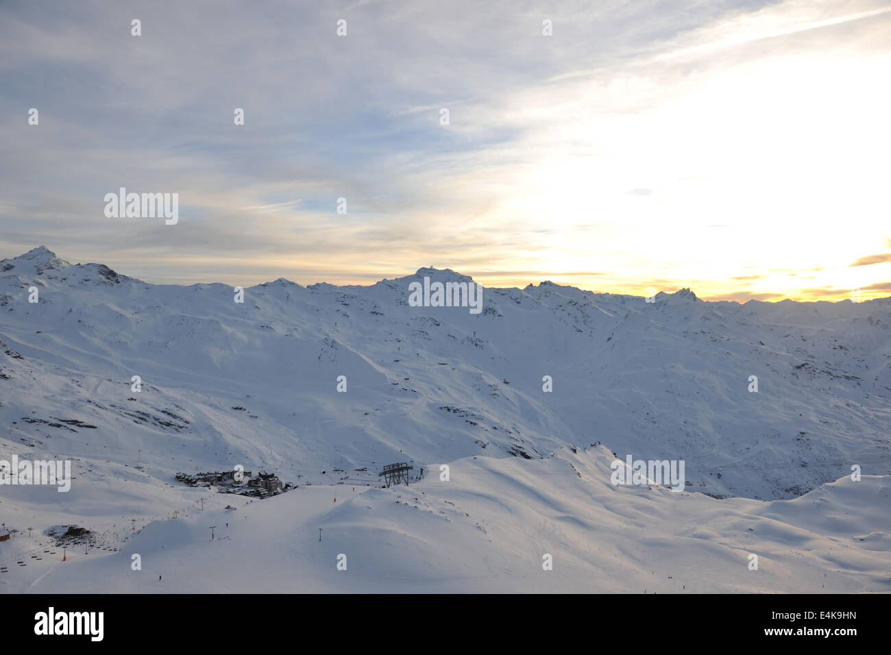 mountain snow sunset Stock Photo - Alamy