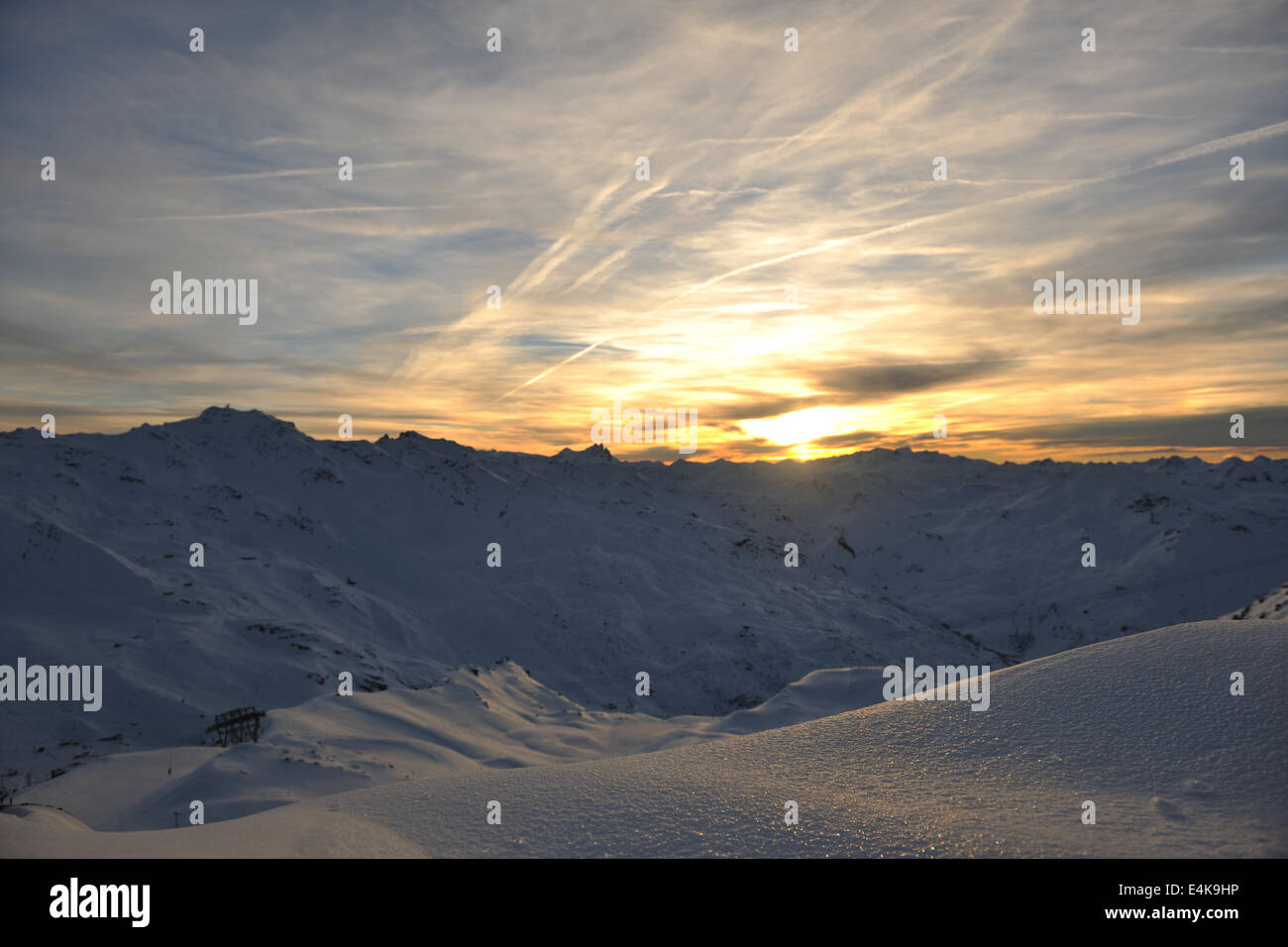 mountain snow sunset Stock Photo - Alamy