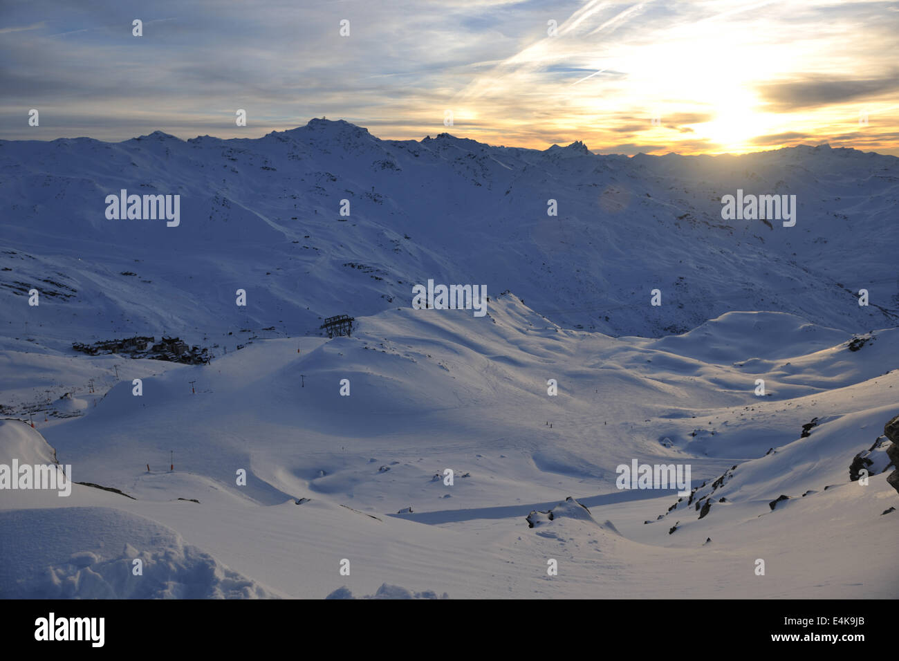 mountain snow sunset Stock Photo - Alamy