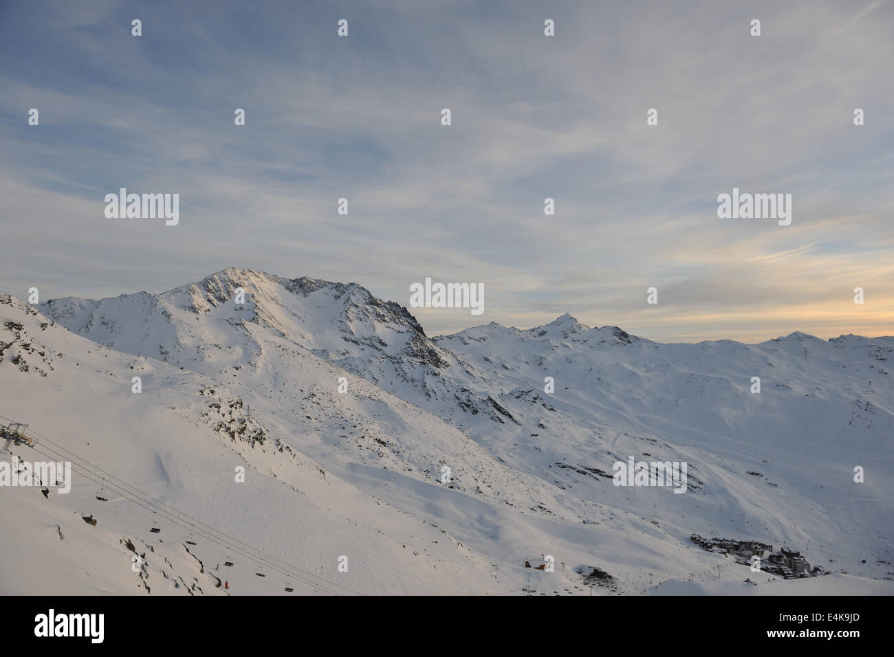 mountain snow sunset Stock Photo - Alamy